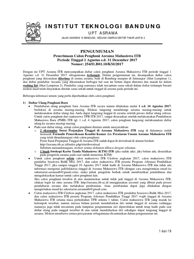 Asrama ITB PDF | PDF