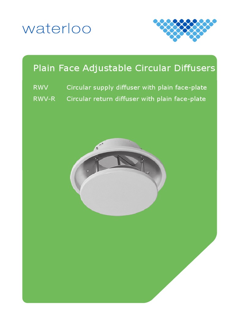 Waterloo RWV-plain-face-adjustable-circular-diffusers | PDF | Duct ...