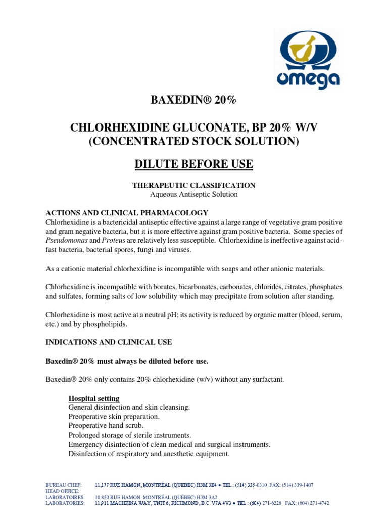 Baxedin - 20 - Leaflet - V-01chlorohexidine Gluconate PDF | PDF ...