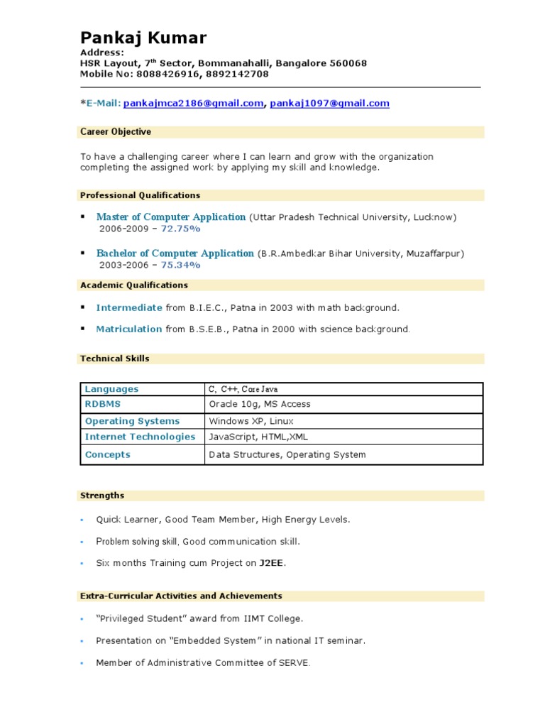 Pankaj Resume | PDF | Java Script | World Wide Web