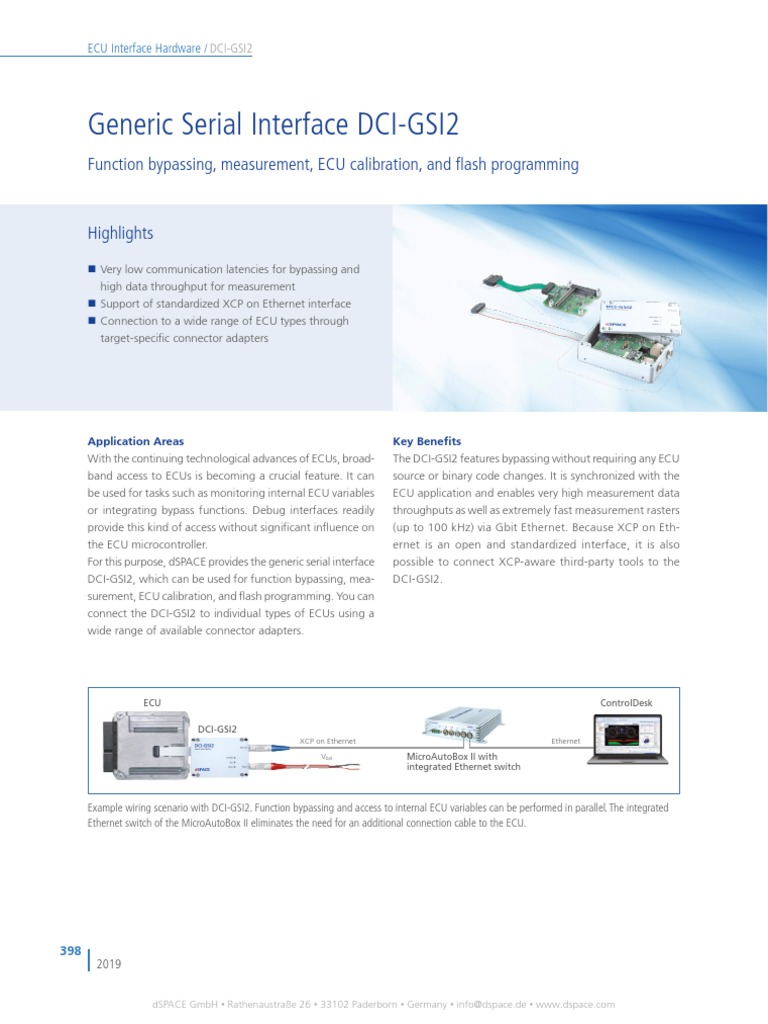 Generic Serial Interface DCI-GSI2: Function Bypassing, Measurement, ECU ...