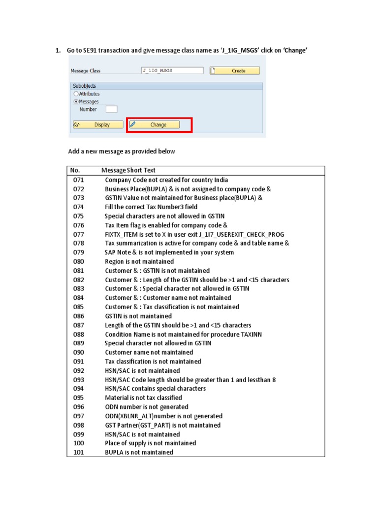 Configuring Error Messages for GST Compliance Checks in SAP | PDF ...