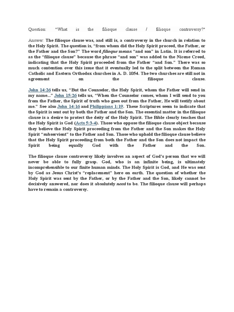 Filioque Clause | PDF