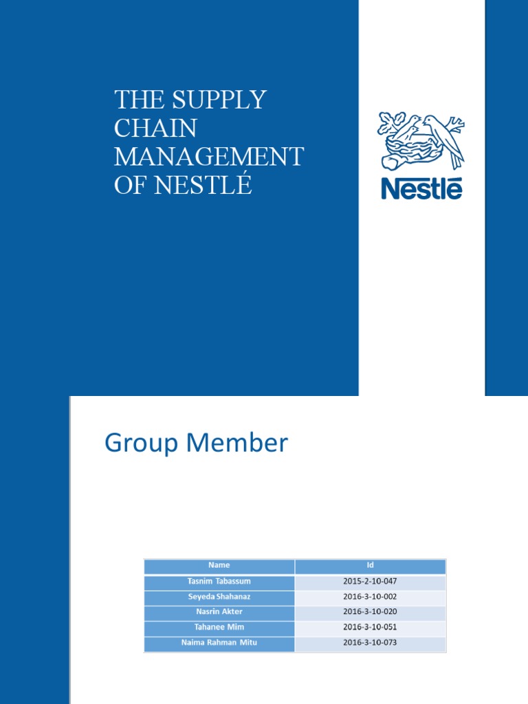 The Supply Chain Management of Nestlé | PDF | Six Sigma | Nestlé
