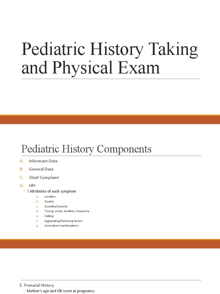 Pediatric History Taking and Physical Exam | PDF | Human Nose ...