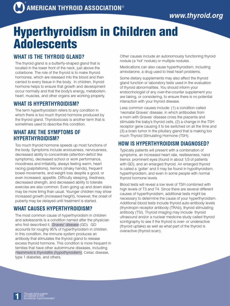 Hyperthyroidism in Children and Adolescents: What Is The Thyroid Gland ...