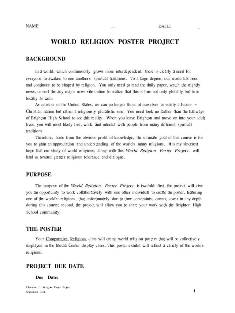 World Religion Poster Project | Download Free PDF | Page Layout | Poster