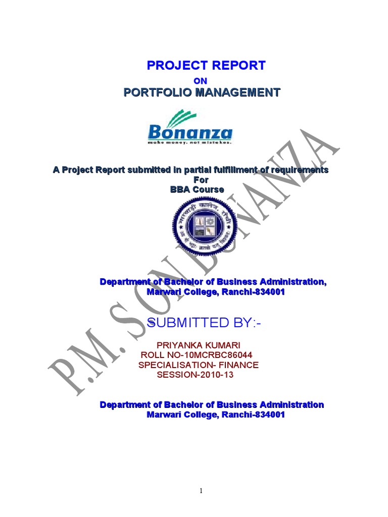 Bonanza Final1 | PDF | Investment Management | Investing