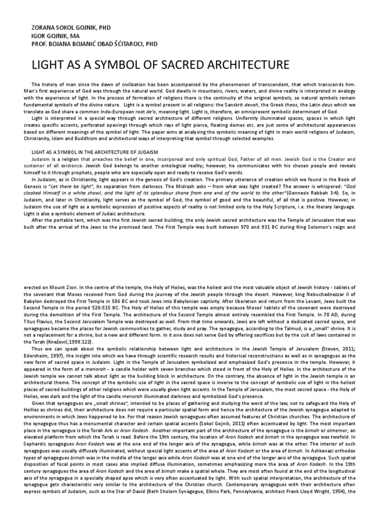 Symbolism of Light in Sacred Architecture | PDF | Synagogue ...