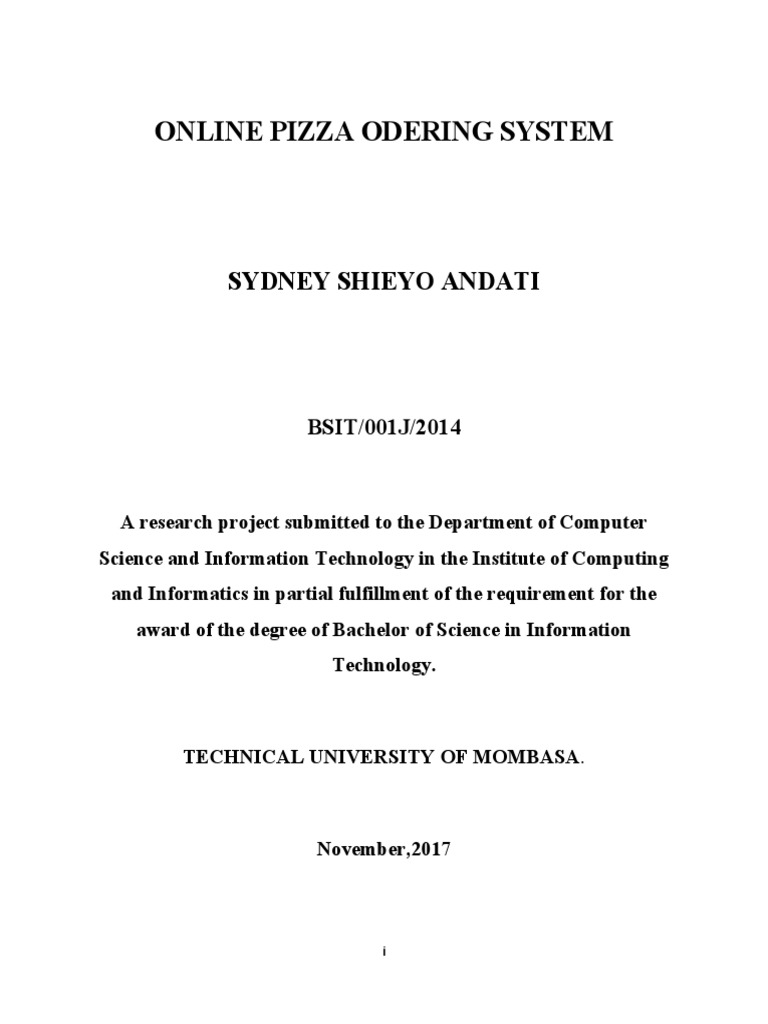Online Pizza Ordering System | PDF | Sampling (Statistics) | Survey ...