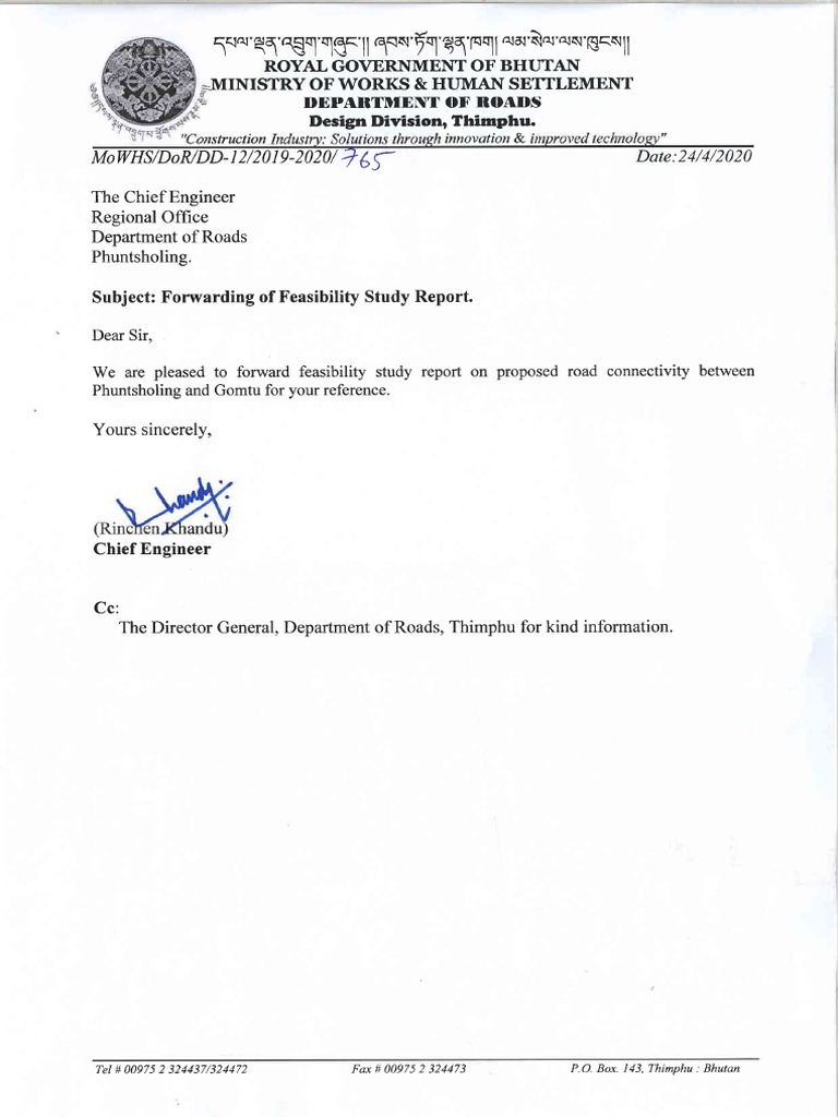 Report On Feasibility Study For Road Connectivity Between Phuntsholing ...