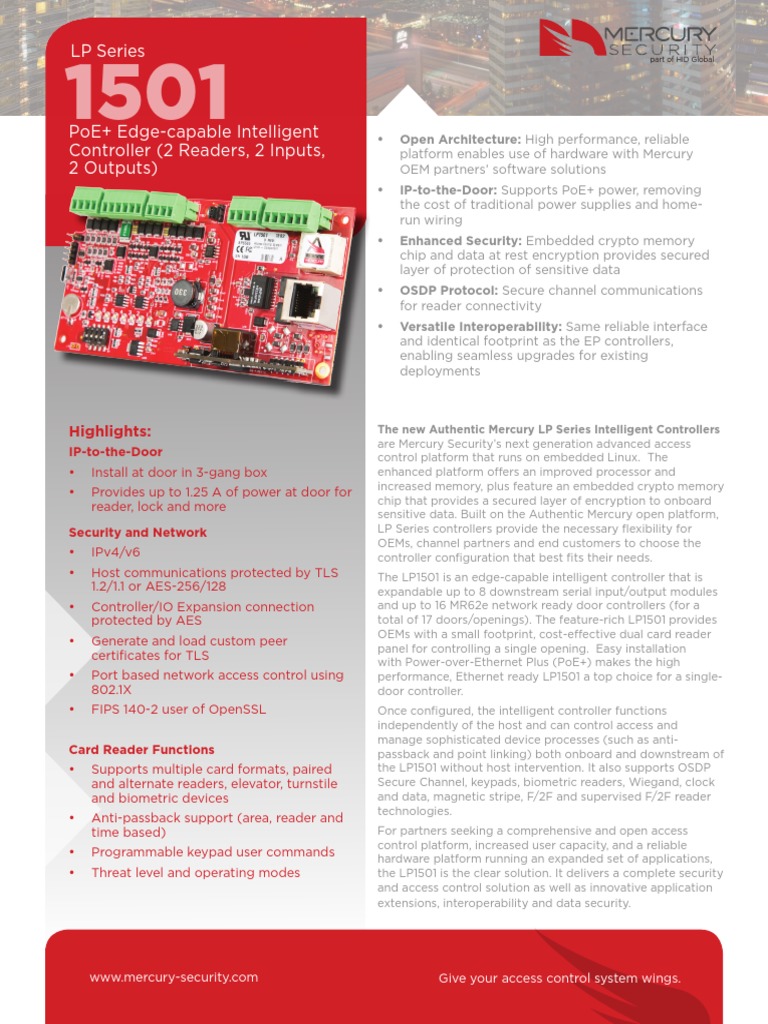 ACS Controller LP 1501 - 7 - 2019 | PDF | Access Control | Embedded System