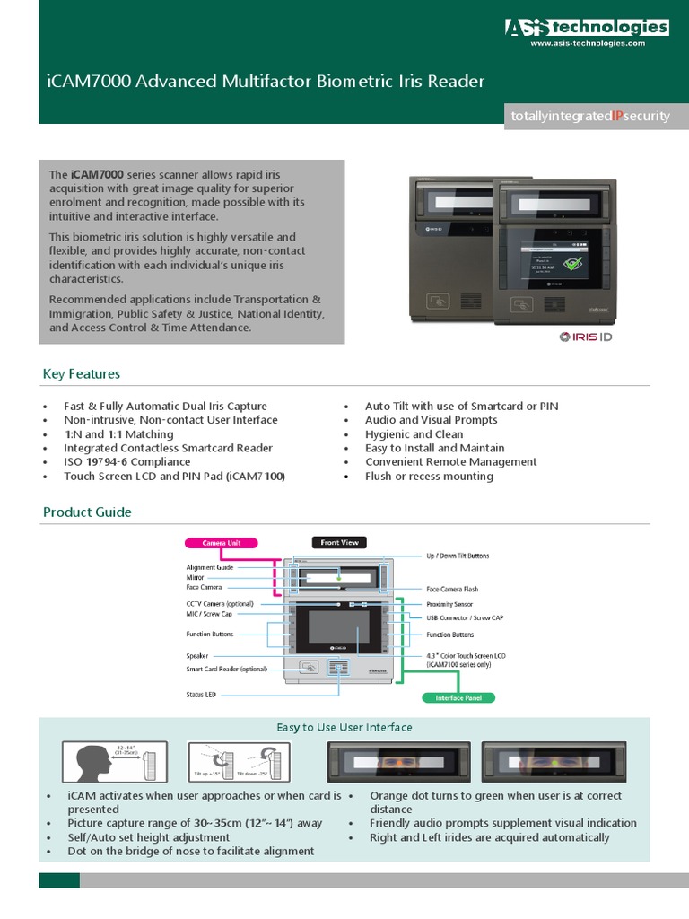 4.2.3 iCAM7000 | PDF | Smart Card | Biometrics
