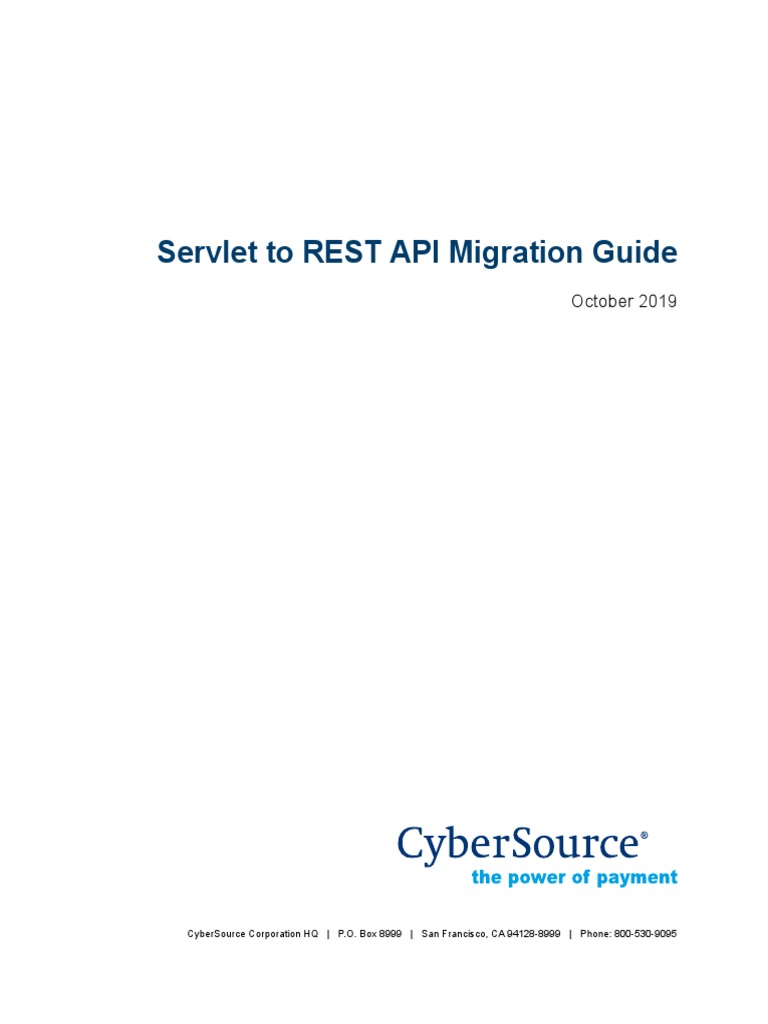 Servlet To REST API Migration Guide: October 2019 | PDF | Application Programming Interface ...