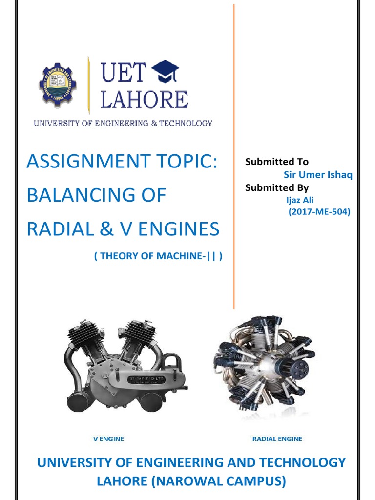 Balancing of Radial and V-Shape Engine by Ijaz Ali | Download Free PDF ...
