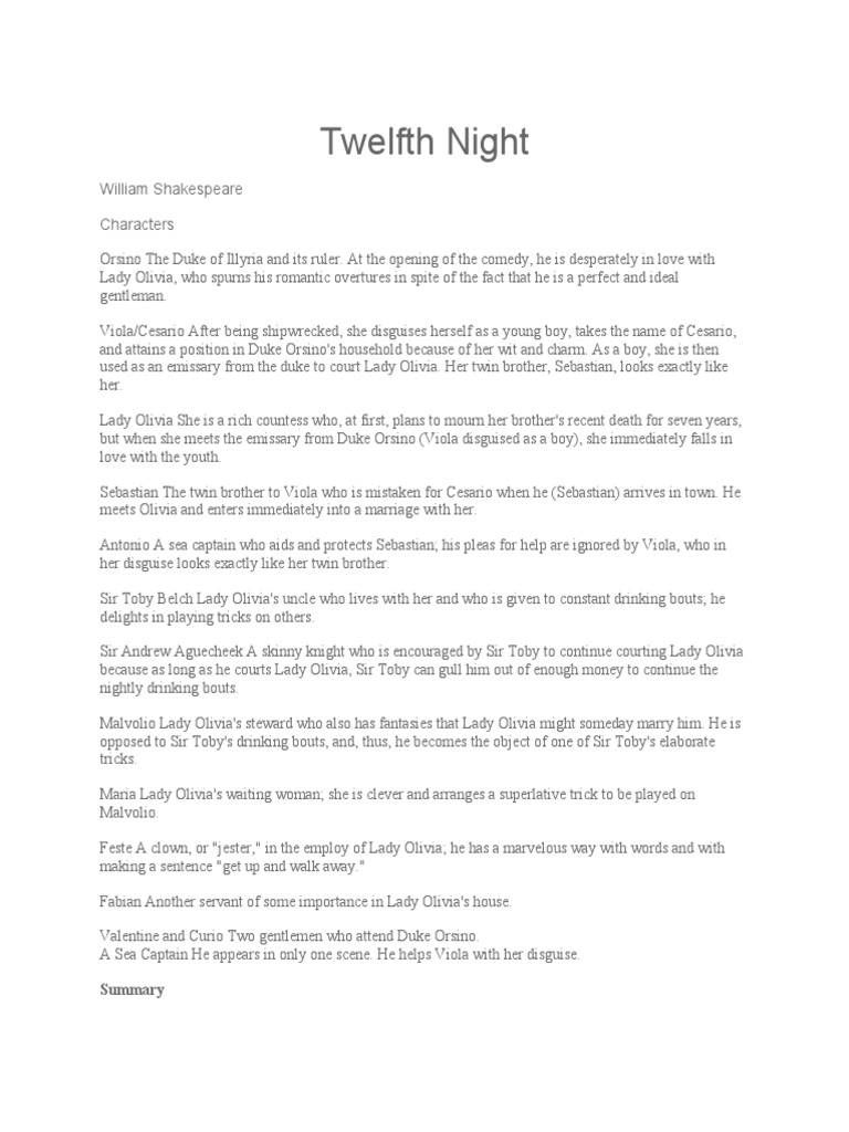 Twelfth Night | PDF | Twelfth Night | Shakespearean Comedies