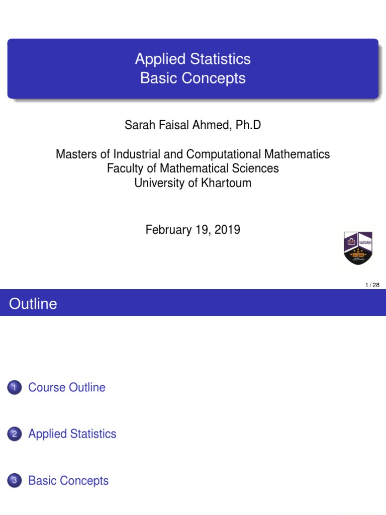 Applied Statistics Basic Concepts | PDF | Level Of Measurement | Survey Methodology