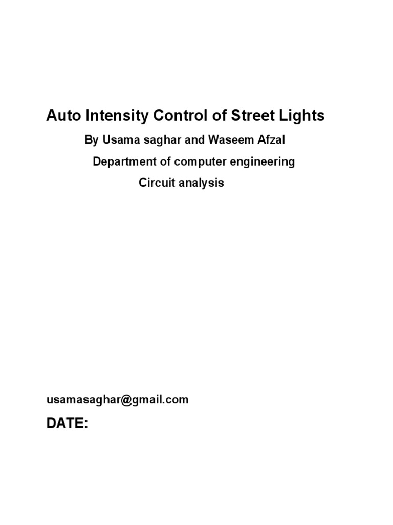 Auto Intensity Control of Street Lights Lab Report | PDF | Microcontroller | Electronic Circuits