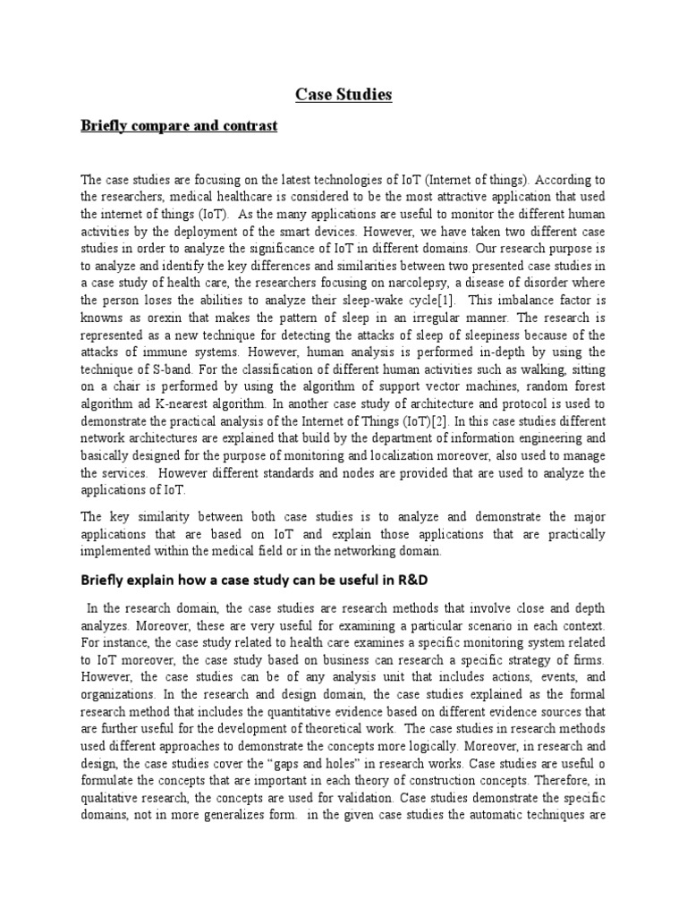 Case Studies: Briefly Compare and Contrast | PDF | Case Study ...