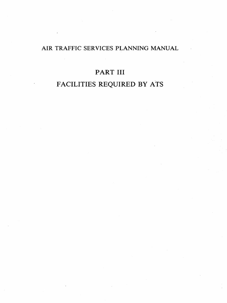 Facilities Required by Ats: Air Traffic Services Planning Manual | PDF ...