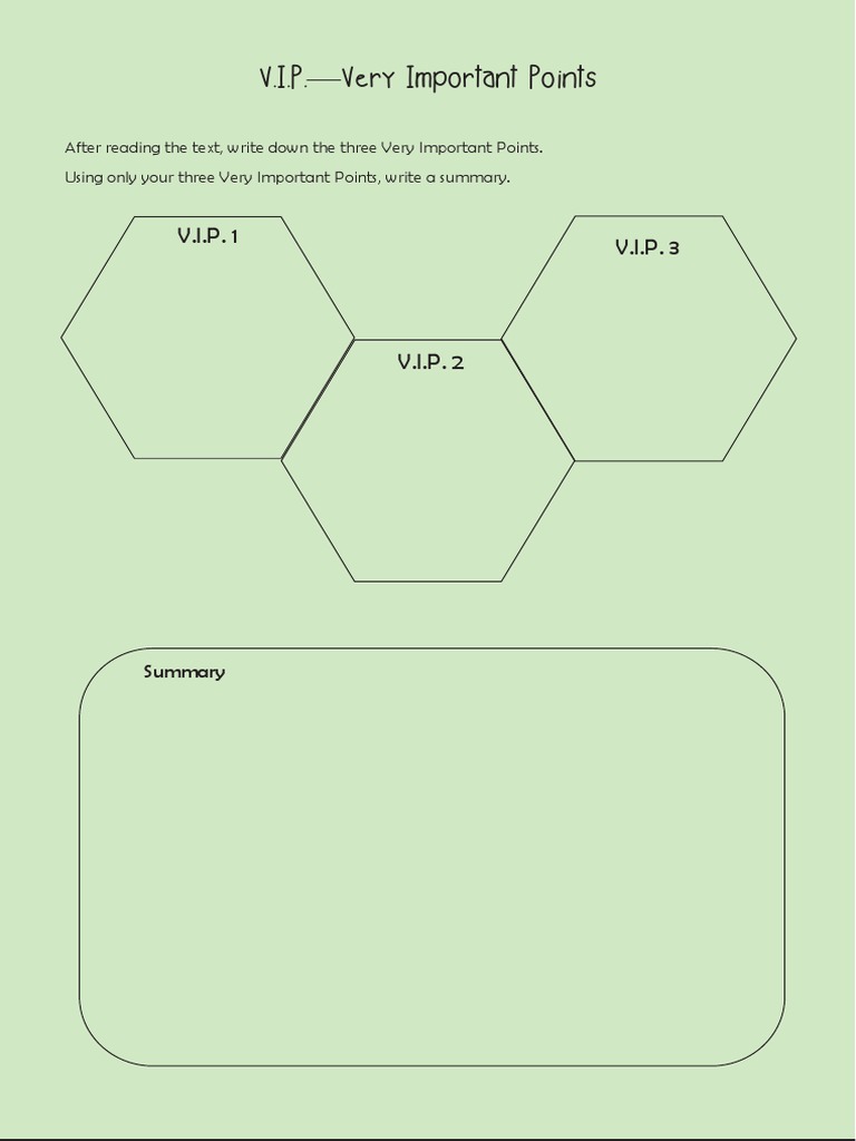 Very Important Points Worksheet PDF | PDF