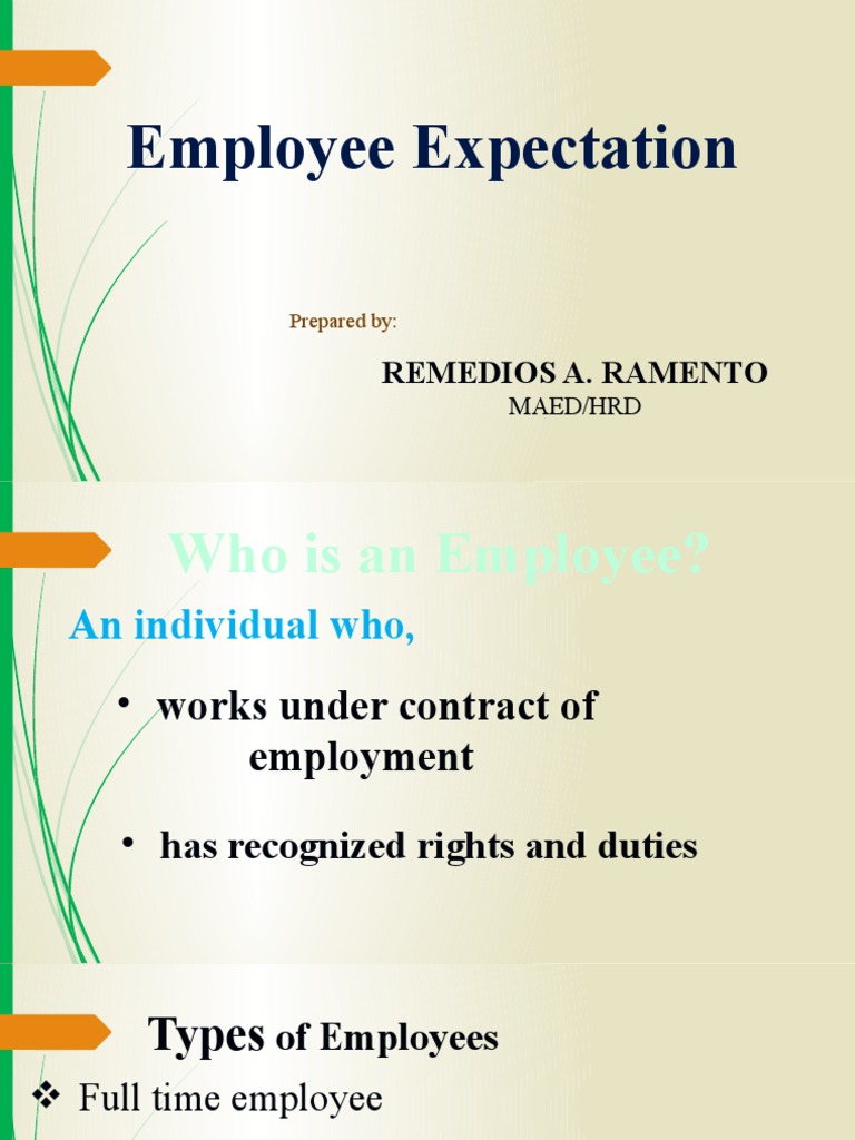 Employee Expectation: Remedios A. Ramento | PDF