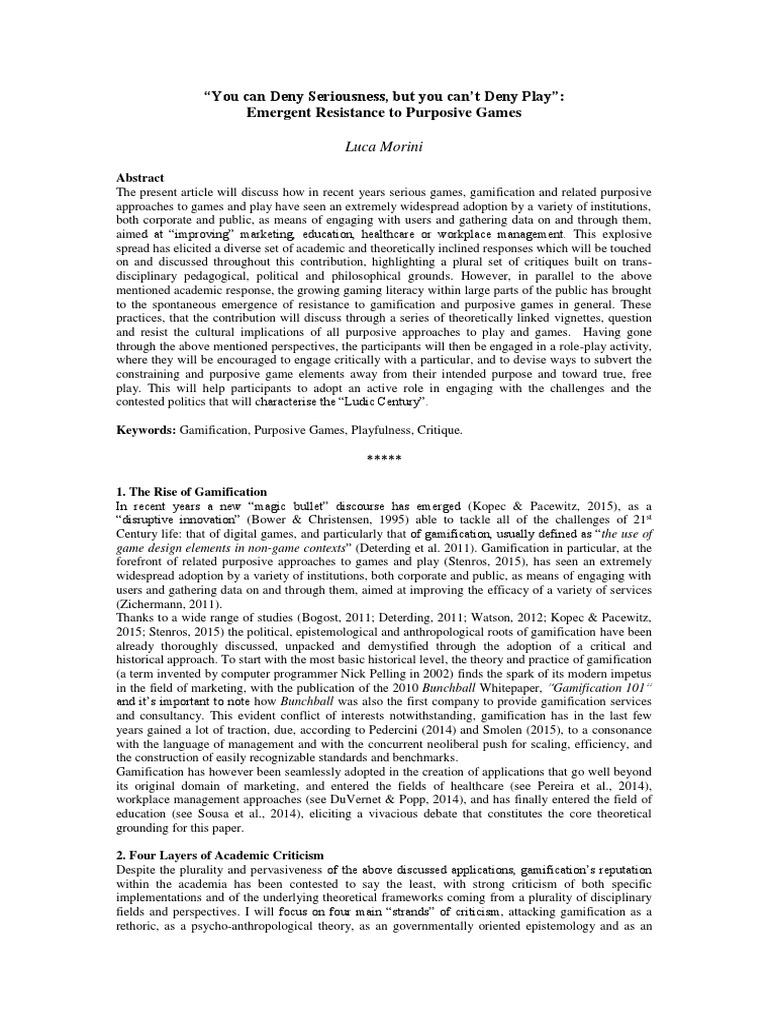 You - Can - Deny - Seriousness - But - Luca Morini | PDF | Criticism ...