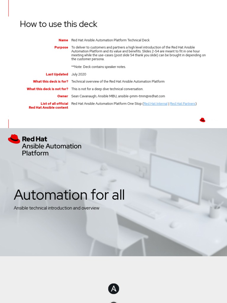 MBU - Red Hat Ansible Automation Platform Technical Deck | PDF | Cloud ...