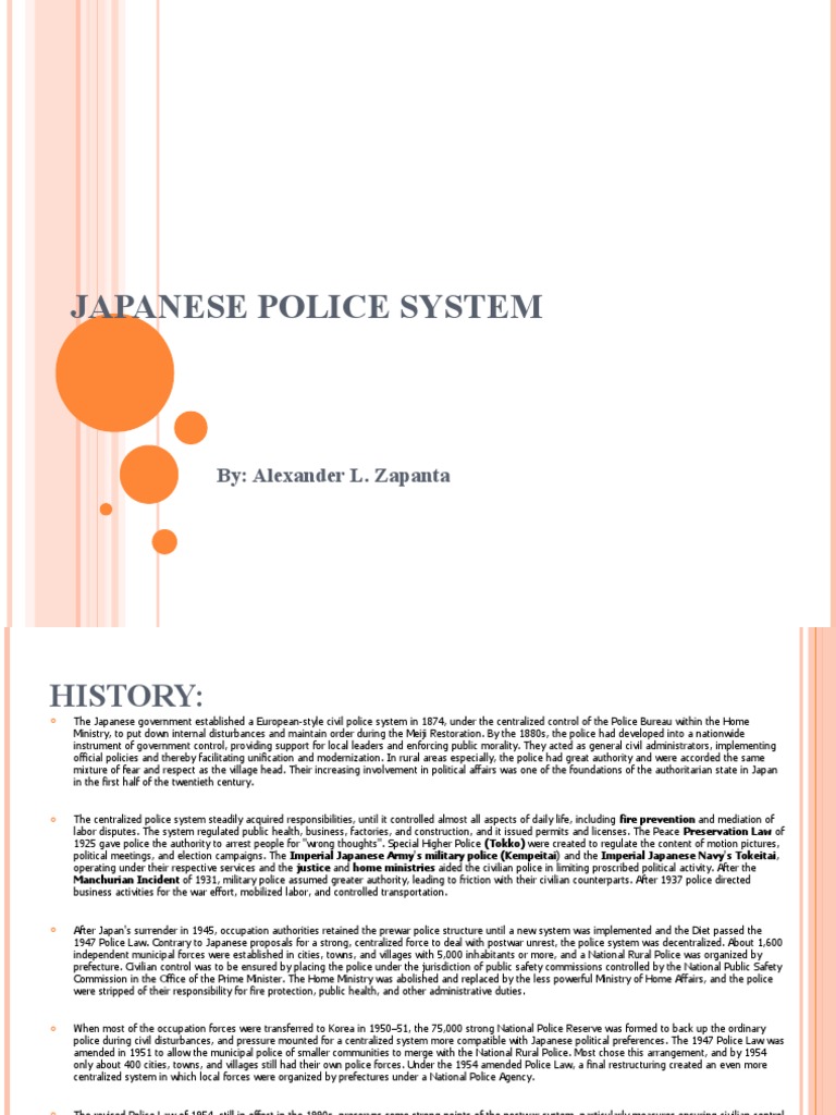 Japanese Police System: By: Alexander L. Zapanta | PDF | Public Sphere ...