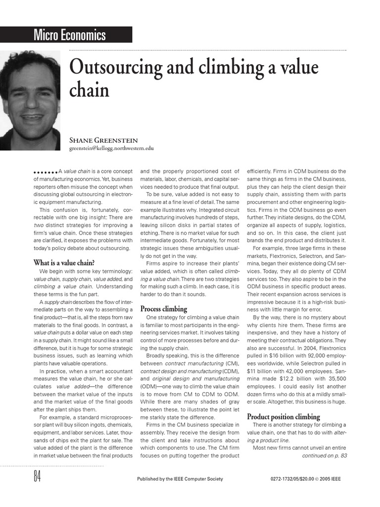 Outsourcing and Moving Up The Value Chain | PDF | Value Chain | Brand