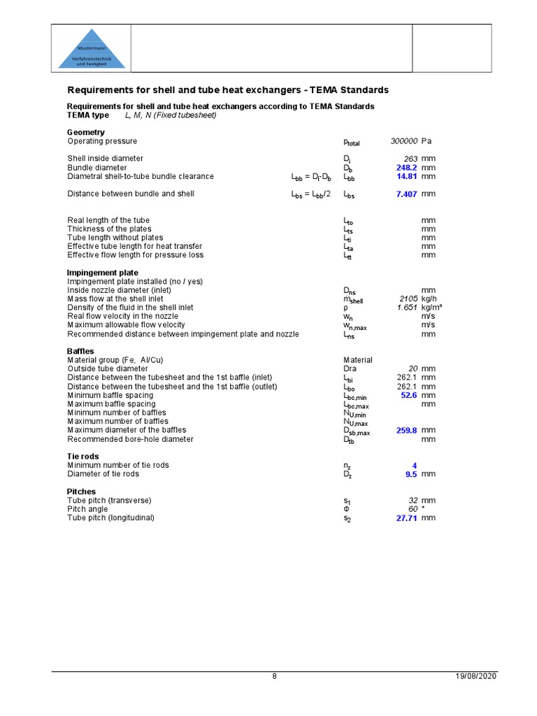 Requirements For Shell and Tube Heat Exchangers - TEMA Standards | PDF ...