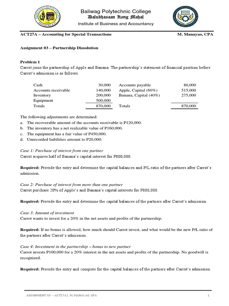 Baliwag Polytechnic College: Dalubhasaan Kong Mahal | PDF | Balance ...