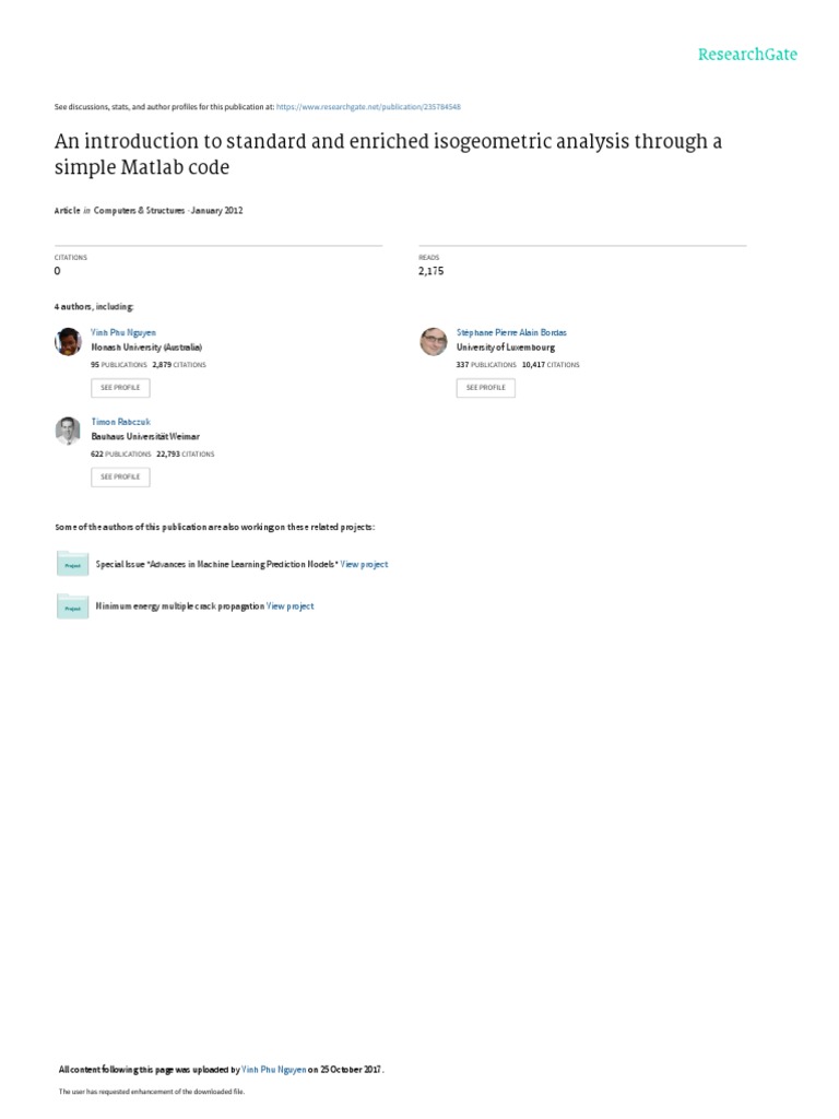An Introduction To Standard and Enriched Isogeomet | PDF | Finite Element Method | Computational ...