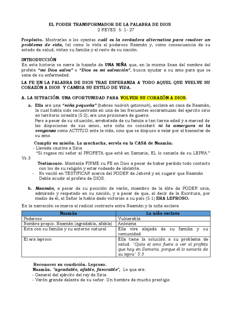 2 Reyes 5 | PDF | Profeta | Fe