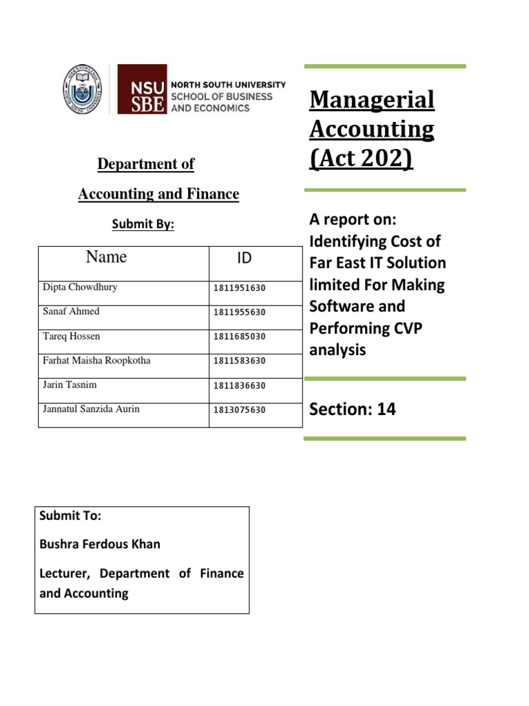 Managerial Accounting (Act 202) : Name ID | PDF | Business Economics ...