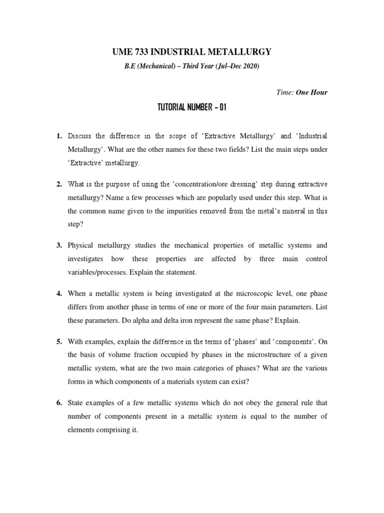 Tutorial Sheet 01 | PDF