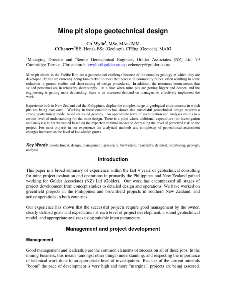 Open Pit Design | PDF | Geotechnical Engineering | Nature
