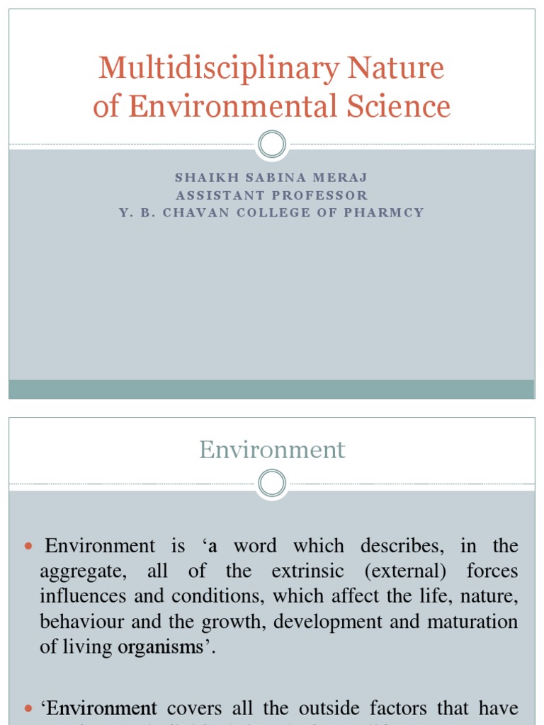 Multidisciplinary Nature of Environmental Science | PDF ...