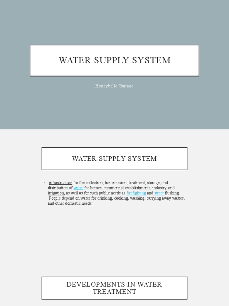 Water Supply System: Honeybelle Gaitano | PDF | Water Purification ...