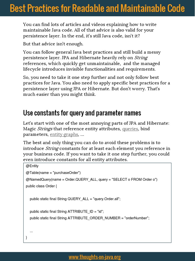 6 Hibernate Best Practices For Readable And Maintainable Code Pdf Programming Paradigms