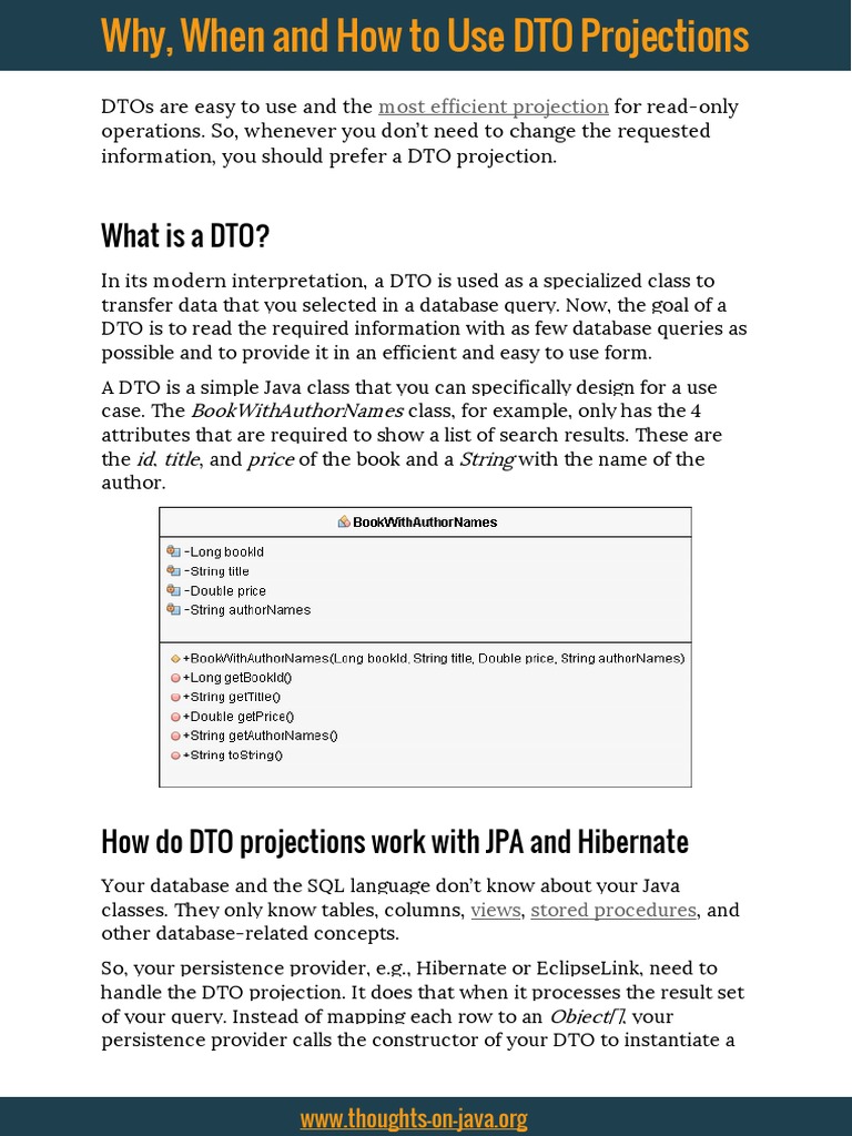 Dto Projections Pdf Constructor Object Oriented Programming Programming