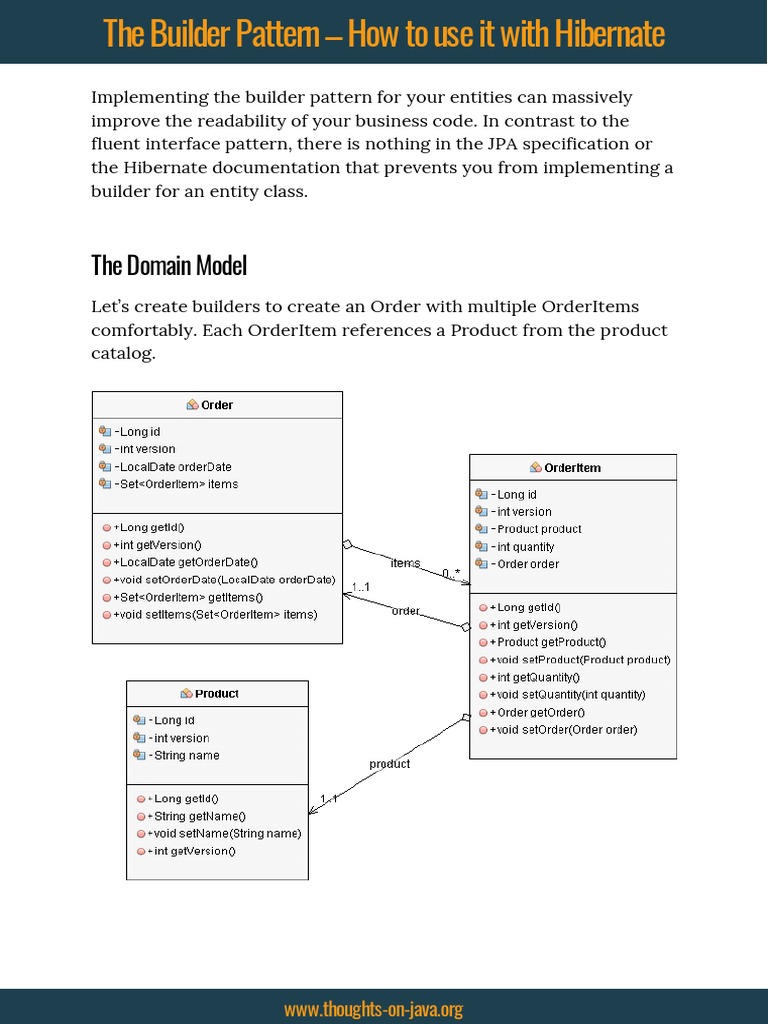 The Builder Pattern Howto Use Itwith Hibernate | PDF | Method (Computer ...