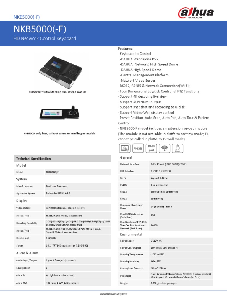 NKB5000-F HD Network Control Keyboard | PDF | Usb | Wi Fi