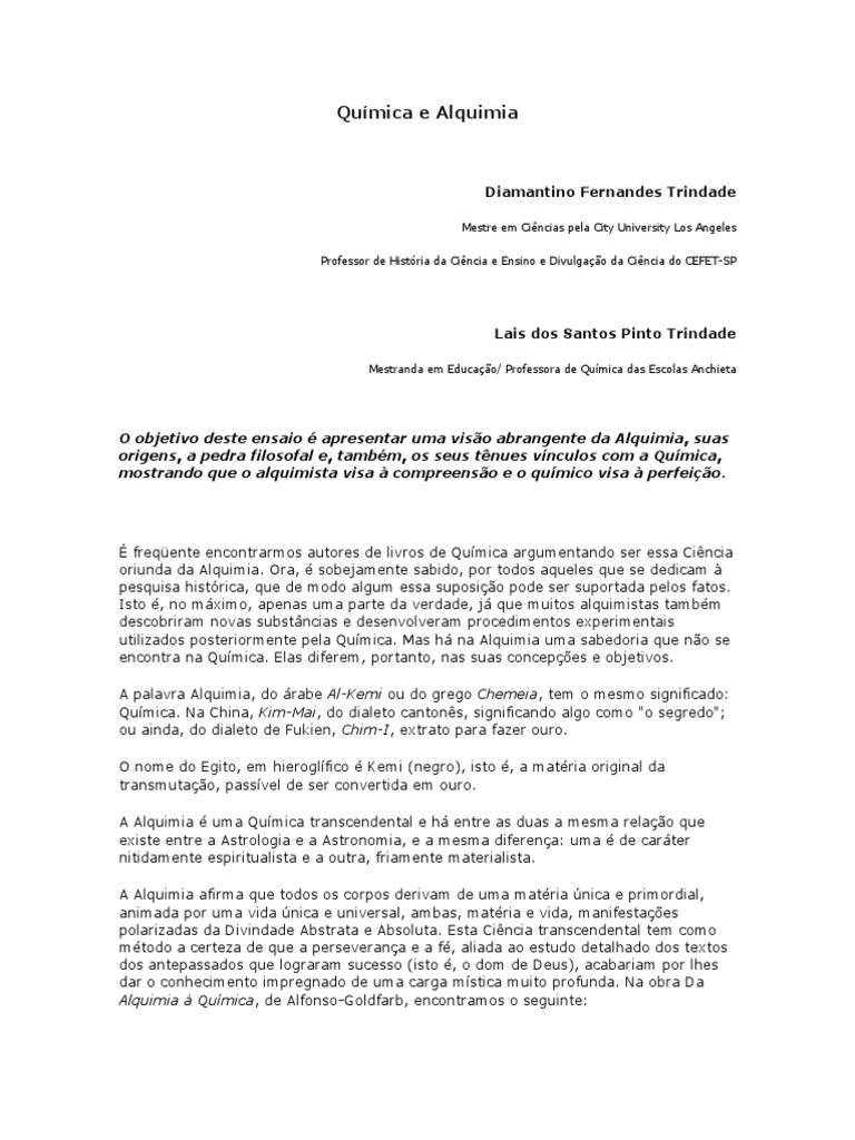Química E Alquimia Pdf Alquimia Science