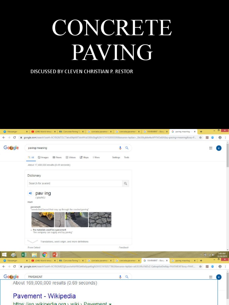 Concrete Paving: Discussed by Cleven Christian P. Restor | PDF