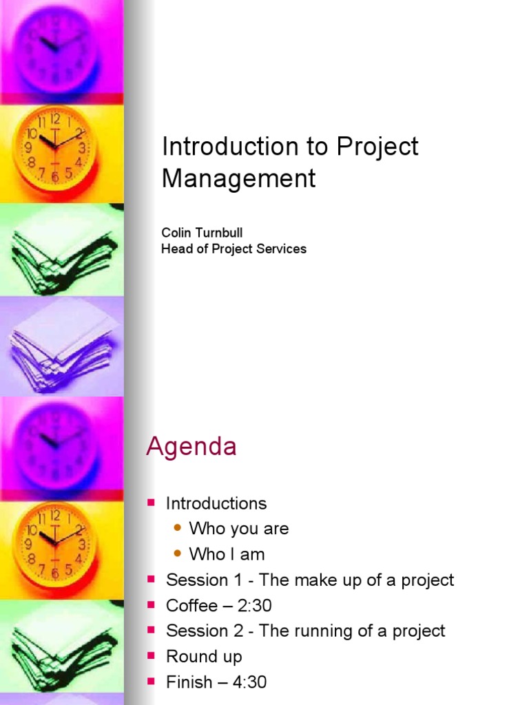 Introduction To Project Management: Colin Turnbull Head of Project ...