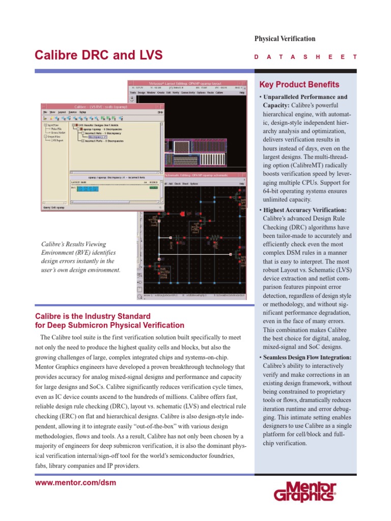 Calibre DRC and LVS - Mentor | PDF | System On A Chip | Integrated Circuit