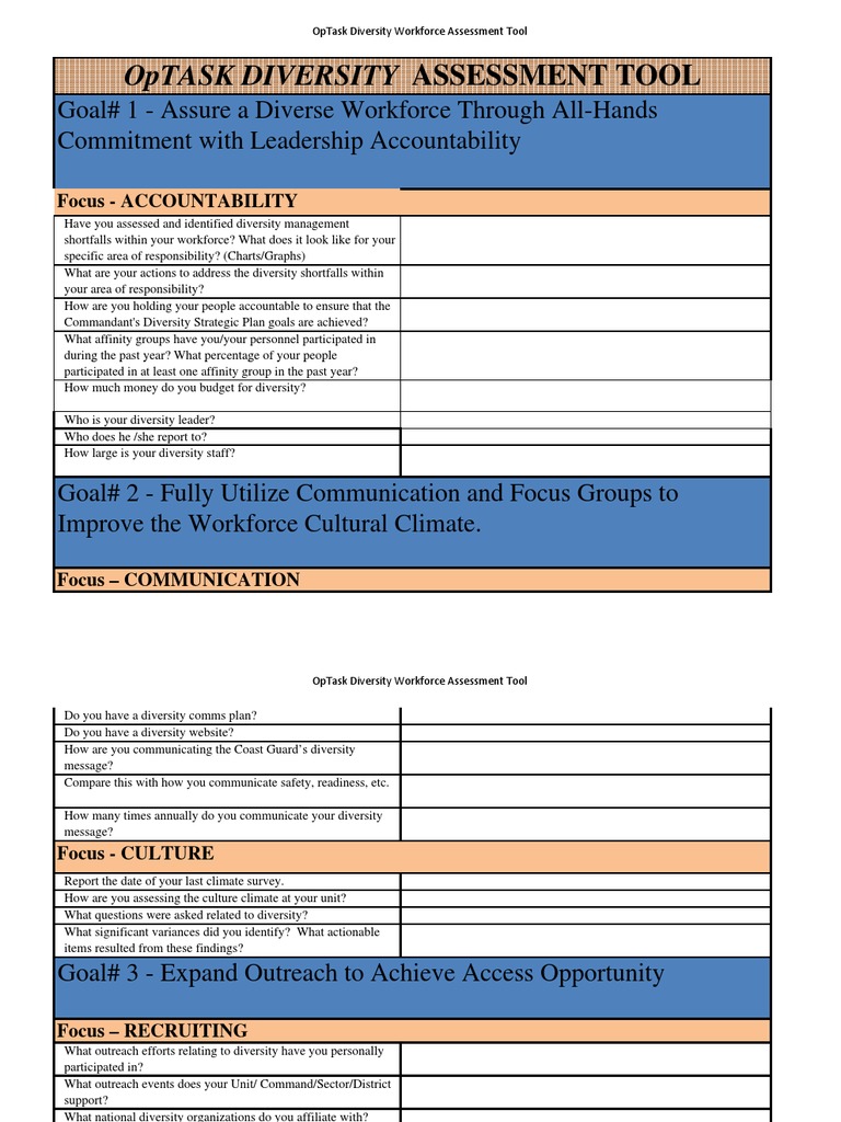 OPTASK Diversity Assessment | PDF | Mentorship | Employee Retention