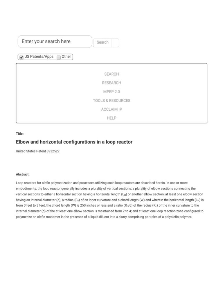 Elbow and Horizontal Configurations in A Loop Reactor - Chevron ...