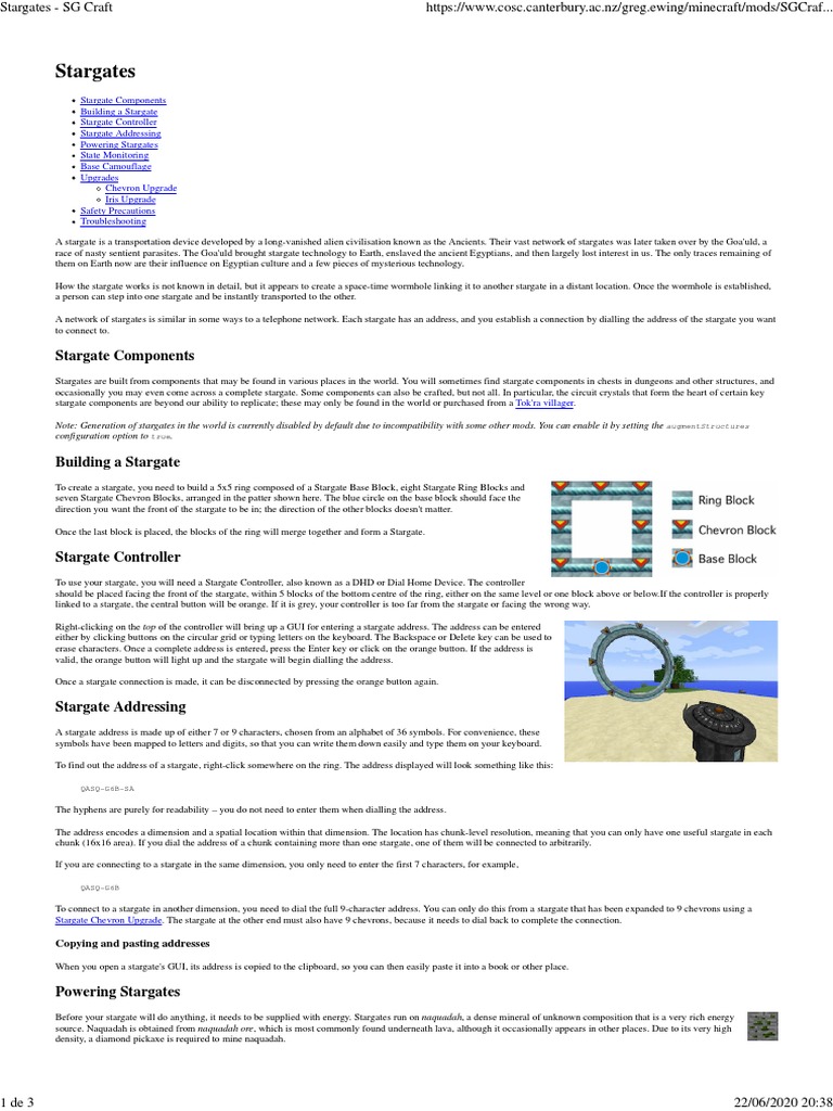 Stargates - SG Craft | PDF | Mythology Of Stargate